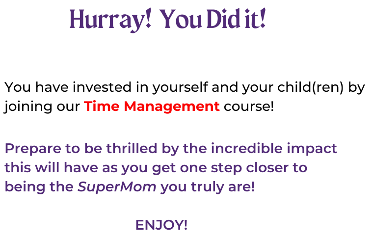 Time Management THANK YOU ⋆ Atara Malach